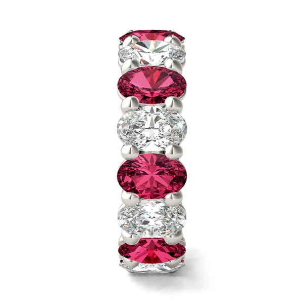 Oval Alternating Basket Ruby Eternity Band