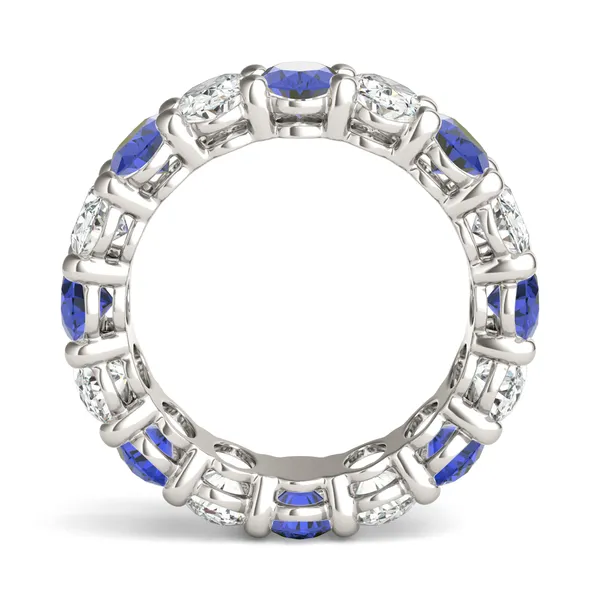 Oval Alternating Basket Sapphire Eternity Band