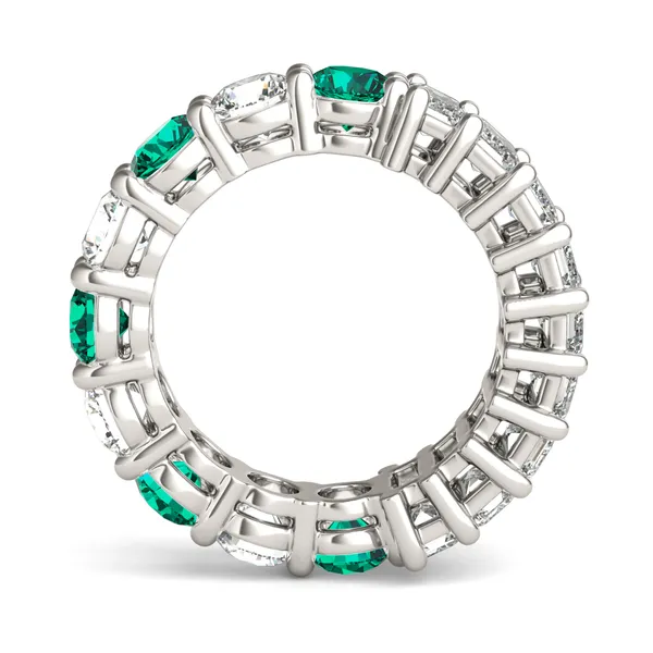 Alternating Emerald Paradox Eternity Band Wedding Ring
