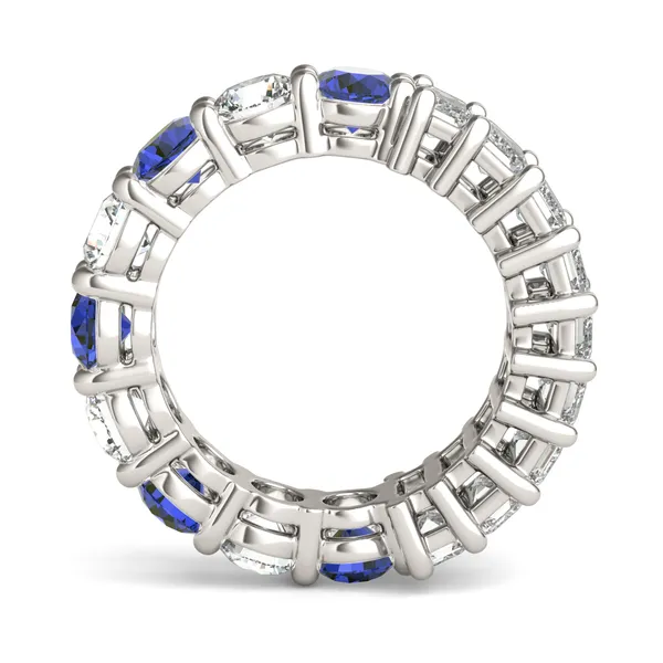 Alternating Sapphire Paradox Eternity Band Wedding Ring