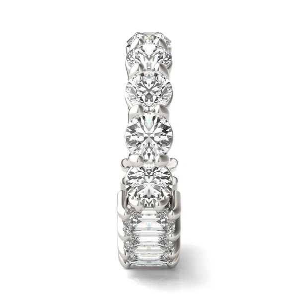 Round And Emerald Paradox Eternity Band