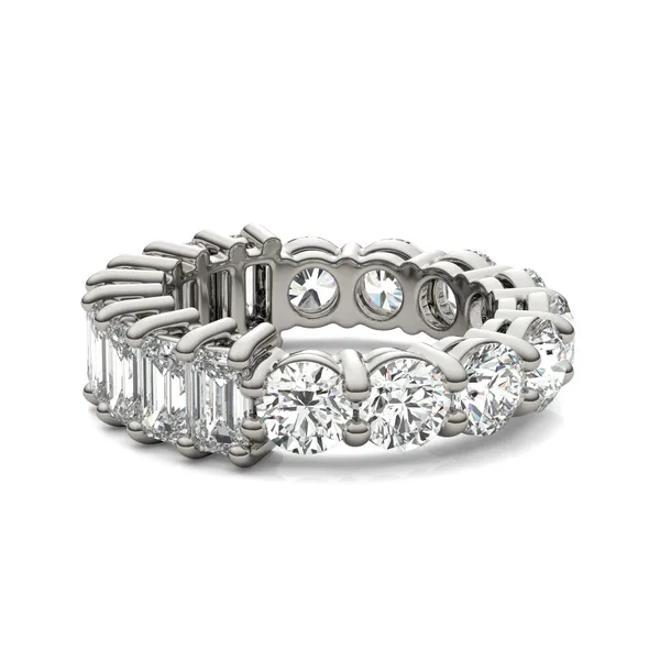 Round And Emerald Paradox Eternity Band