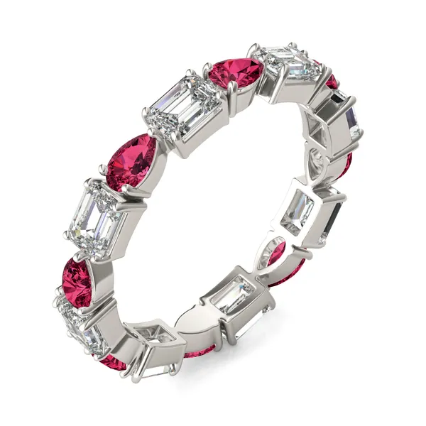 Piper Alternating Ruby Eternity Band