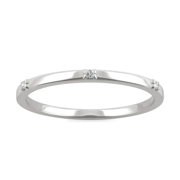 Forever One Moissanite Round Stackable Ring in 14K White Gold