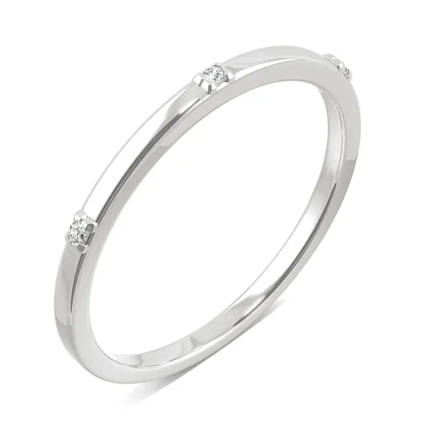 Forever One Moissanite Round Stackable Ring in 14K White Gold